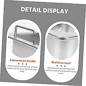 Anneome Hot Pot Cooking Pot Square Hot Pot Stainless Steel Saucepan Korean Hot Pot Metal Cooking Utensils Stainless Stee Hot Pot Cookware Hot Pot Practical Soup Pot Stainless Hot Pot