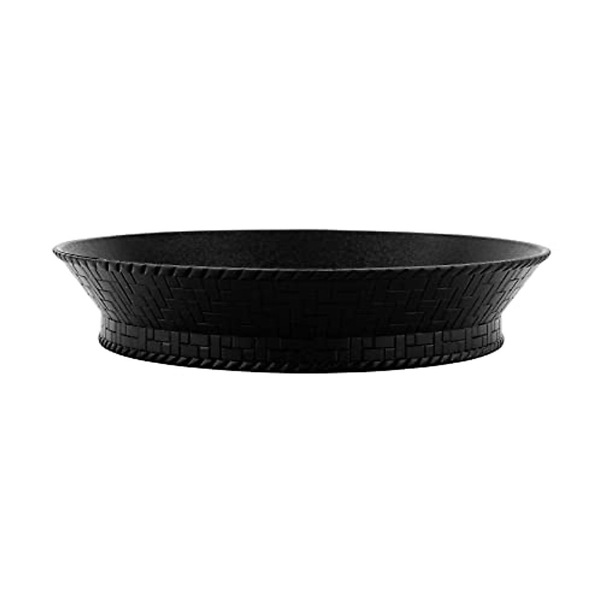 G.E.T. RB-880-BK Round Serving Basket with Base and Drainage Slots, 10.5", Black (Set of 12)