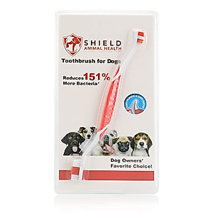 Antimicrobial Toothbrush for Dogs – Professional Dental Care at Home – Fight Plaque and Tartar - Improve Oral Health – Anti-Slip Handle and Ergonomic Design – Individually Packed - Quality Guaranteed