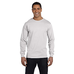 Hanes 6.1 oz. Long-Sleeve Beefy-T, Large, ASH