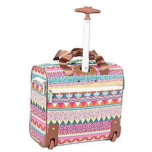 Lily Bloom Designer 15 Inch Carry On - Weekender Overnight Business Travel Luggage - Lightweight 2- Rolling Wheels Suitcase - Under Seat Rolling Bag for Women (On the Prowl)