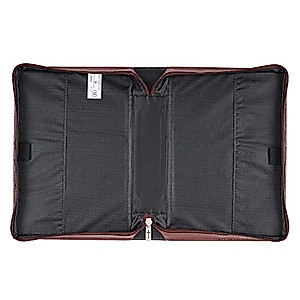 Christian Art Gifts Men's Classic Bible Cover I Can Do All Things Forest Philippians 4:13, Brown Faux Leather, Medium