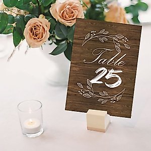 Wedding Table Numbers Rustic Table Numbers Table Number Cards 5" x 7" Double Sided 1-25 with Head Table Cards Table Signs for Wedding, Reception, Centerpiece, Party