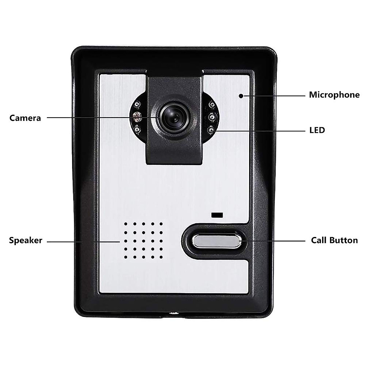 AMOCAM Video Door Phone System, 4.3 Inches Clear LCD Monitor Wired Video Intercom Doorbell Kits, IR Night Vision Outdoor Camera Door Intercom, Doorphone Telephone Style for Home Improvement