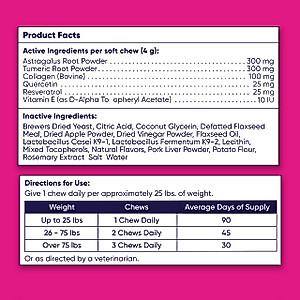 GoodGood Healthy Aging Dog Supplements; Supports Optimal Long-Term Health; Adult or Older Dog; Soft Chews with Astragalus, Turmeric, and Resveratrol; Probiotics; 90 Natural Flavor Chews