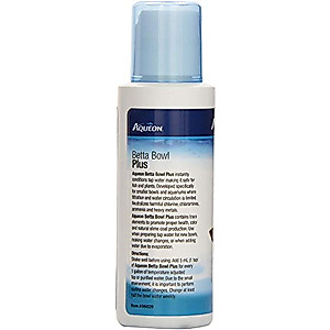 Aqueon 4 Pack of Betta Bowl Plus Water Conditioner & Dechlorinator, 4 Fluid Ounces Each