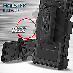 Covrware Aegis Series Case for Samsung Galaxy A03S, Full-Body Rugged Dual-Layer Shockproof Protective Swivel Belt-Clip Holster Cover with Built-in Screen Protector, Kickstand, Black