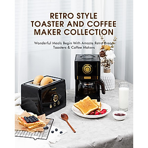 2 Slice Toaster, Retro Bread Toaster with LED Digital Countdown Timer, Extra Wide Slots Toasters with 6 Shade Settings, Bagel, Cancel, Defrost Function, High Lift Lever, Removal Crumb Tray, Black