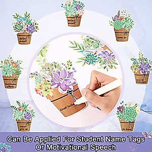 57Pcs Succulents Cutouts for Classroom Bulletin Board Potted Succulents Cut-Outs When We Learn We Grow Paper-Cuts Summer Banner Border Accents Decor for Kids School Classroom Party Wall Decorations