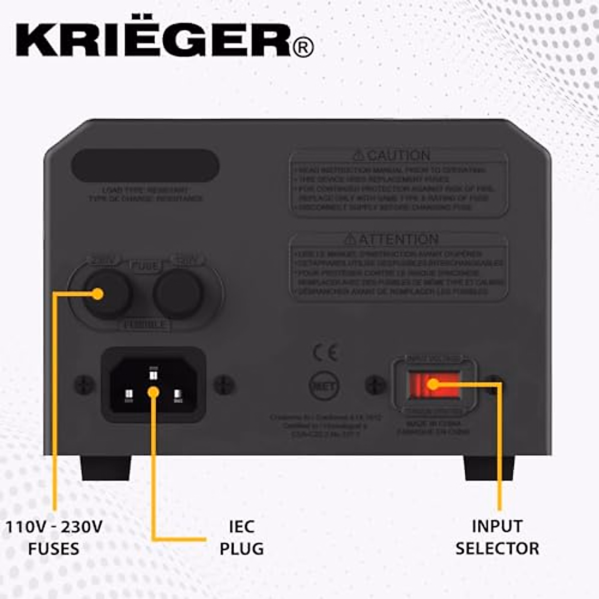 K KRIËGER European Power Converter Step Down Voltage Transformer