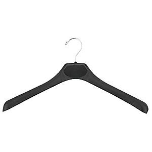 NAHANCO 2463 Wide-Shouldered Plastic Jacket Hangers, 18", Black (Pack of 50)