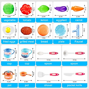 Pretend Play Kitchen Set for Kids - Toy Kitchen Playset with Accessories, Pots, Pans, Dishes and Play Food