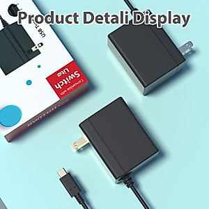 Switch Charger for Nintendo Switch, AC Power Adapter with 5Ft Charger Cable/Power Cord for Nintendo Switch and OLED and Switch Lite-Fast Charge Switch Support TV Dock Mode