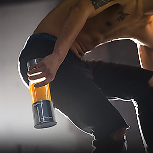 Portable Smoothie blender Glass bottle Mini USB rechargeable 2 battery Handheld Shakes blend Cup USB juicer Cordless (Jet Black)