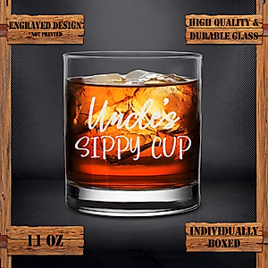 NeeNoNex Uncle's Sippy Cup Whiskey Glass - Funny Birthday Gift for Uncle