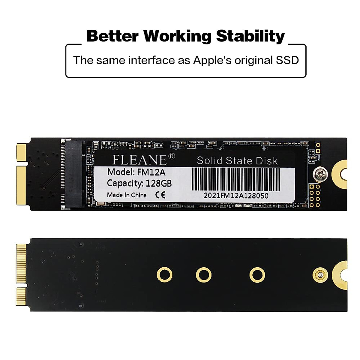 FLEANE FM12A 256GB 3D TLC Flash SSD with Tools for Apple Laptop MacBook Air A1465 A1466 Mid2012 (256GB)