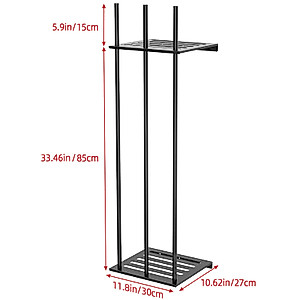 WOWOO 40" Blanket Holder Rack, Clothes Hat Blanket Towel Blanket Storage Holder On Wall, Blanket Ladder Blanket Rack Shelf for Living Room, Matte Black