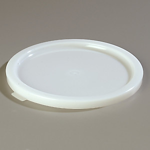 Carlisle FoodService Products Bain Marie Food Storage Container Lid with Stackable Design for Kitchens, Restaurants, Catering, Plastic, 12 To 22 Quarts, White