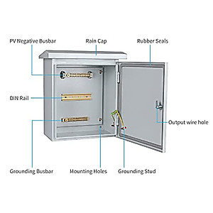Renogy 5 String PV Combiner Box for On/Off-Grid Solar Panels System, w ...