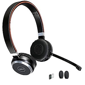 Jabra Evolve 65 Bluetooth Stereo Wireless Headset - Compatible with Computers, Macs, and Mobile Devices, and Ideal for Voice and Video Apps like Zoom, Teams, and Meet Plus, GTW Spare Cushions Included