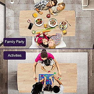 seonyou Solid Wood Kitchen Dining Table Mid Century Modern Wooden Dining Room Table Rectangular Kitchen Table Rustic Restaurant Table