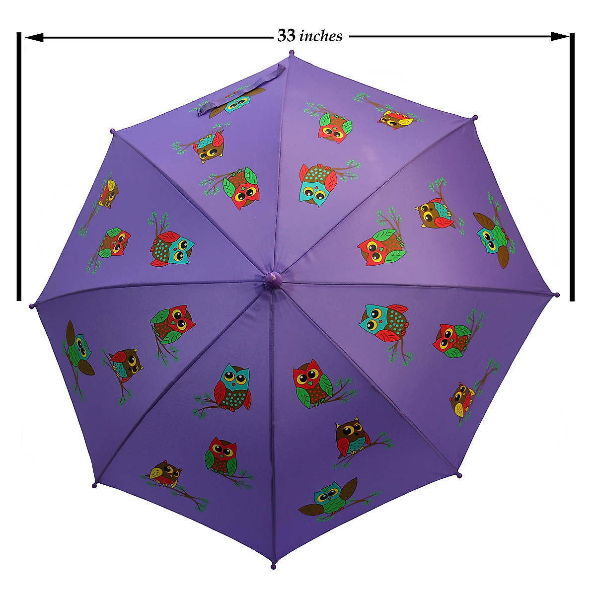 Foxfire for Kids Solid Pattern Umbrella Purple with Colorful Owls