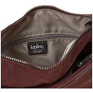 Kipling Womens WomenÂ’s Arto Crossbody Bag, Lightweight Everyday Purse, Casual Nylon Shoulder Bag, Mahogany, 11.5 L x 10.25 H 1.5 D US