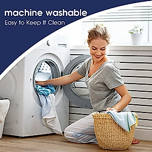 Ihanherry Extra Thick Mattress Topper Queen for Back Pain, Cooling & Breathable Mattress Pad Cover, Plush Soft Pillowtop with 8-21" Elastic Deep Pocket, All Season Bedding-White