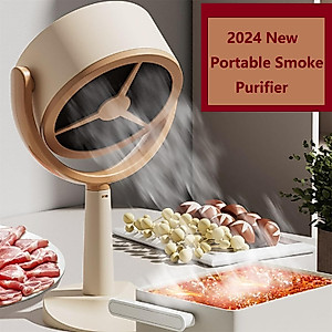 PUNCK 2024 New Smoke Purifier, Portable Smoke Purifier, Portable Range Hood, Portable Kitchen Exhaust Fan, Smoke Remover- Mini Cooker Hood for Kitchen (1 Set (1*Purifier+10*Sponge))