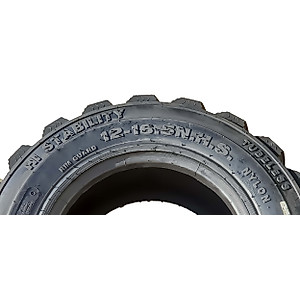 Set 2 New Heavy Duty 12-16.5 12x16.5 12 Ply Industrial Skid Steer Tire w/Rim Guard