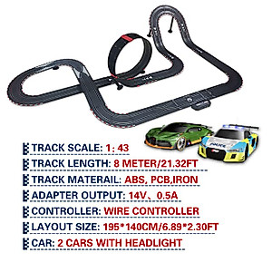 AGM MASTECH Slot car Set with Racing Assistant APP No.ASR-02 1:43 Scale