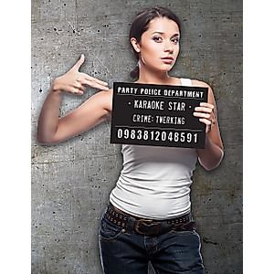 20 Funny Mugshot Signs (Black & White) - Selfie Photo Booth Prop Party Supplies for Bachelorette Party Games, Bridal Shower, Girls Night Out, Birthday, Wedding, Event Decoration Idea - Haute Soiree