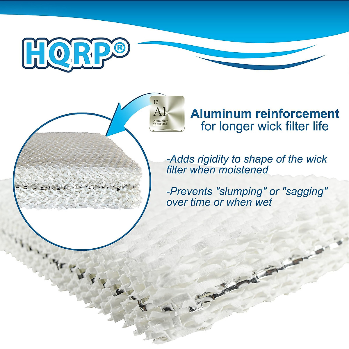 HQRP 2-Pack Wick Filter Compatible with Vornado MD1-0034 Replacement EV100, EV200, EVDC300, EVDC500, Evap2, Evap40 Evaporative Humidifiers