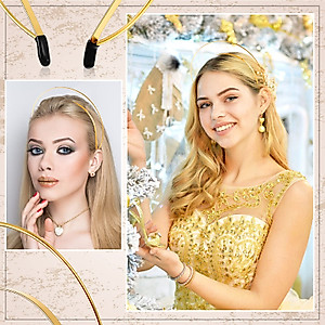 10 Pcs Photoshoot Hair Band Angel Bridal Metal Headband Double Wire Headband Halloween Costume Headpiece Wedding Goddess Crown DIY Hair Accessories for Women and Girls Halloween Parties (Gold)