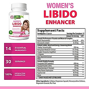 Libido Booster for Women - Natural Female Performance Enhancer, Energy Pills, Hormone Harmony Balance Mood Support Menopause Supplement, Reduce Dryness, Horny Goat Weed, Maca Root, Dhea, 30 Capsules