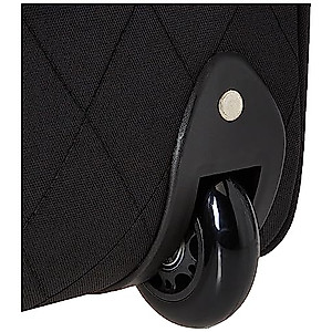 Amazon Basics Underseat Carry-On Rolling Travel Luggage Bag, 14 Inches, Black Quilted