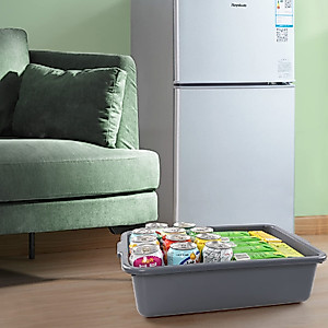 Waikhomes Set of 4 Plastic Bus Boxes, Commercial Bus Tote/Bus Tub, Grey (8 L)