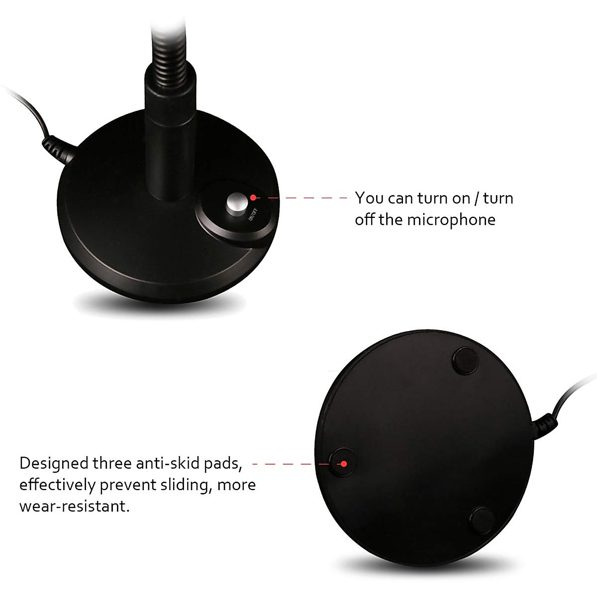 USB Microphone for Computer, Gojiny USB Condenser Microphone 360 Deagree Flexible Goosenecks Microphone for PC Desktop Laptop Meeting Office Recording Podcasting