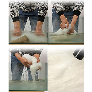 Ultra Soft Faux Fur Rug - 2x5 Feet 17 Colors Faux Sheepskin Fur Area Rug Shaggy Couch Cover Seat Cushion Furry Carpet Beside Rugs for Indoor Bedroom,Living Room Runner,Dorm Room (Red)