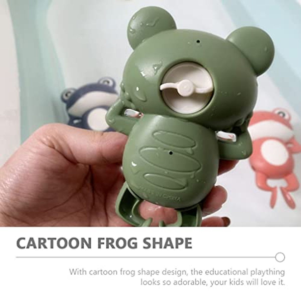Toyvian 3Pcs Wind Up Bath Frogs for Kids Swimming Frog Clockwork Toys Floating Bathtub Toy Kids Water Bathtime Fun Green