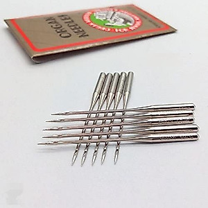 Bequilter 60pcs(10PCS Each Size) Organ Flat Shank Home Sewing Machine Needles 15X1 HAX1 130/705H Size 8,11,12,14,16,18 for Brother Singer