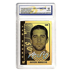 Aaron Rodgers Laser Line 2008 Gold Card Graded GEM Mint 10 Hologram Signature