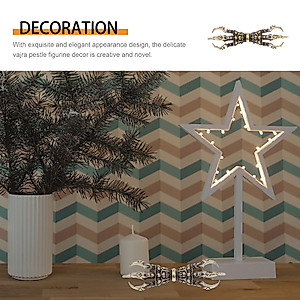 Garneck Silver Pendant 2pcs Utensil Ornament Antique Brass Beadwork Man Charm Amulet