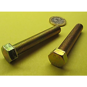 Class 8.8 Yellow Zinc Steel Bolts FT M8 x 1.25 mm x 60 mm Long 5 pcs