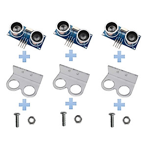 Excelity 3pcs Ultrasonic Module HC-SR04 Distance Sensor with 3pcs Mounting Bracket