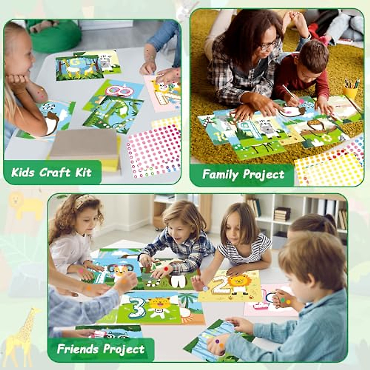 Qyeahkj ABC Dot Sticker Art Craft Kit for Kids Ages 4-8, DIY Sticker Activity Book Craft Kit Party Favors for Toddlers, Back to School Art Craft Coloring Project for Classroom Toys