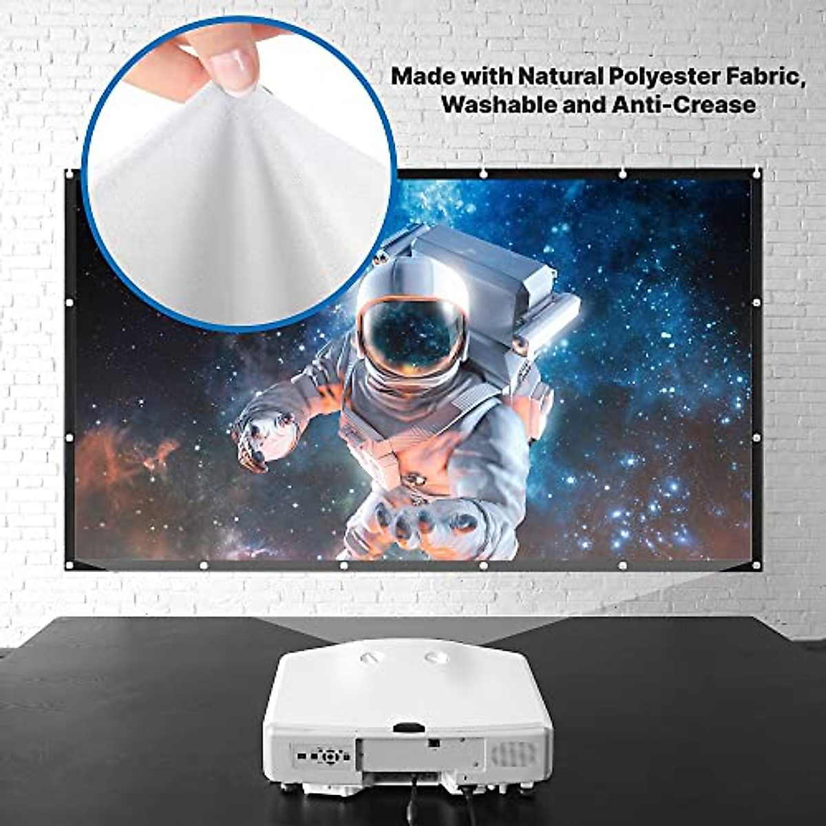 Pyle Foldable Portable Projector Screen - 120" 16:9 HD 4K Lightweight Indoor Outdoor Anti-Crease Movie Projection Display - for Home Theater, Party, Office, Classroom