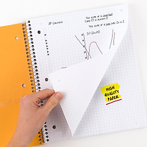 Five Star Spiral Notebook, 1-Subject, Graph Ruled Paper, 11" x 8-1/2", 100 Sheets, Teal Blue (06190AA4)