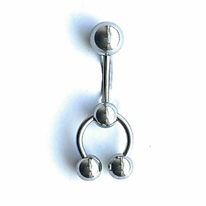 PODOL STAR Surgical Steel Horseshoe & Barbell Combo for VCH Piercing.