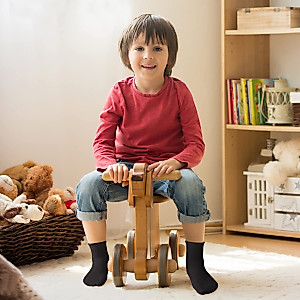 WAFUZI Toddler Kids Crew Socks 15 Pack Boys Athletic Socks Soft Half Cushion Calf Socks for Active Little Big Boy Girls Sport Socks 4-6Years